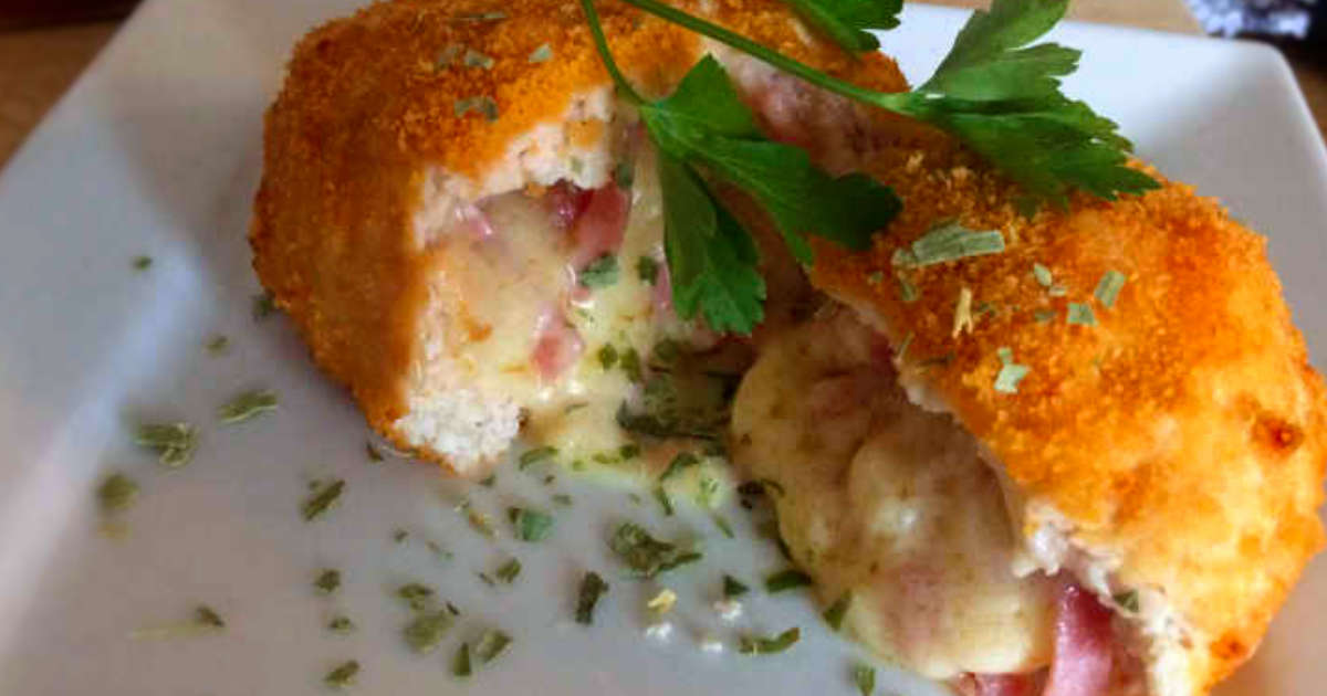 Homemade Chicken Kiev - Stuffed Chicken with Cheese and Ham